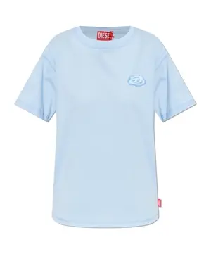 DIESEL® Short Sleeve Crewneck Logo T-shirt - Blue