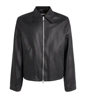 Our Legacy Faux Leather Zip-up Jacket - Black
