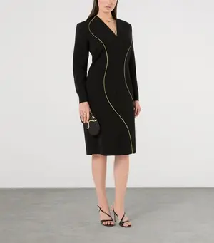Marina Rinaldi Asymmetrical V-neck Midi Dress
