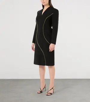 Marina Rinaldi Asymmetrical V-neck Midi Dress