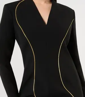 Marina Rinaldi Asymmetrical V-neck Midi Dress