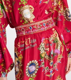Camilla Printed High-rise Tiered Silk Maxi Skirt
