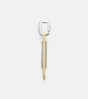 EERA Chiara Big Single Earring In White Gold And Sterling Silver With Pave Diamonds
