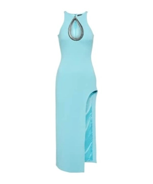 David Koma Embellished Cutout Midi Dress - Blue