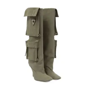 Attico Sienna Canvas Knee-high Boots