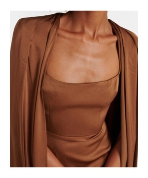 Alex Perry Caped Satin Gown