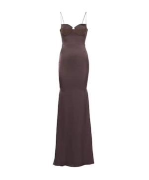 Alex Perry Satin Bustier Gown - Black