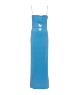 Galvan Stargaze Bandeau Sequined Maxi Dress - Blue