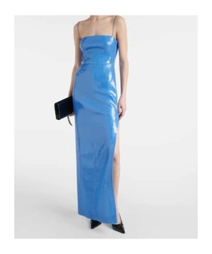 Galvan Stargaze Sequined Maxi Dress - Blue