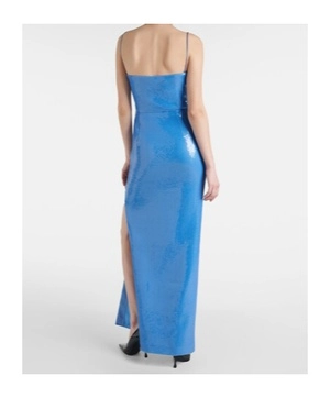 Galvan Stargaze Sequined Maxi Dress - Blue