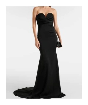 Alex Perry Gathered Strapless Satin Gown