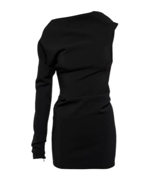 Maticevski Aroma Draped Jersey Minidress - Black