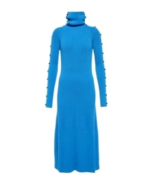 Proenza Schouler Ribbed-knit Cotton-blend Sweater Dress - Blue