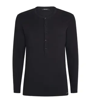 TOM FORD Stretch-cotton Henley Top
