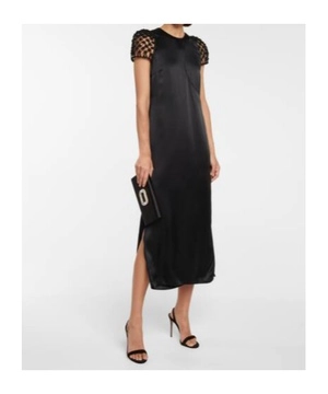 SAFIYAA LONDON Audun Silk Satin Midi Dress
