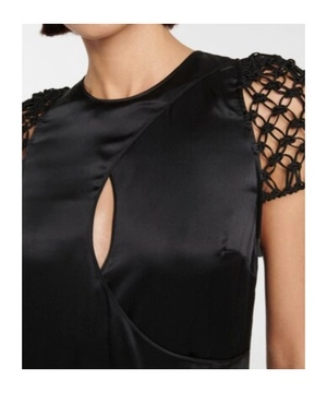 SAFIYAA LONDON Audun Silk Satin Midi Dress