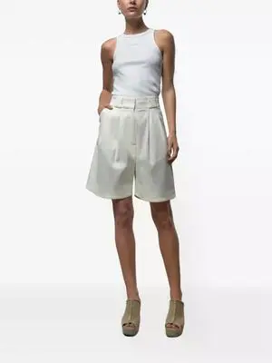 CAYET Rita Logo-embroidered Ribbed Tank Top - White