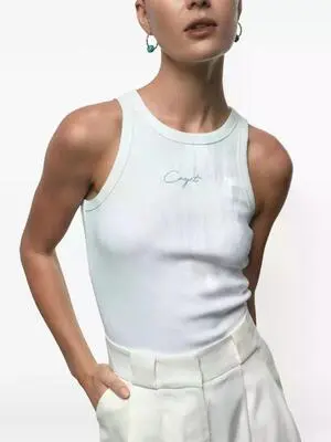 CAYET Rita Logo-embroidered Ribbed Tank Top