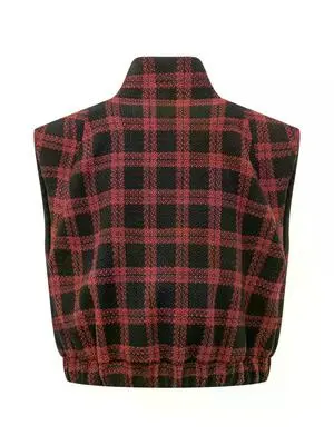 Pinko Check-pattern Zip-up Gilet