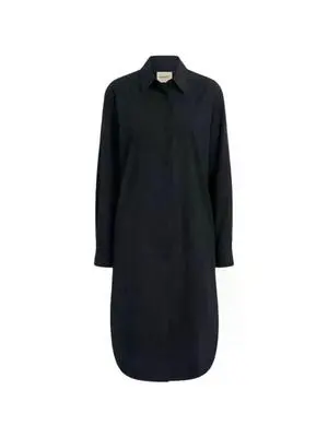 Khaite Long-sleeve Button-fastening Midi Dress - Blue