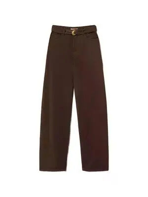 TWINSET Belted Wide-leg Jeans - Brown