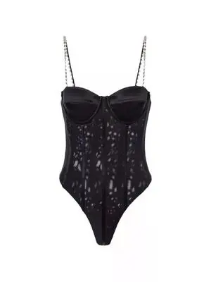 Rebecca Vallance Crystal-embellished Bodysuit - Black