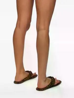 Attico Zebra-print Flip Flops - Brown