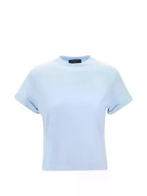 GRAN SASSO Crew Neck T-shirt With Turned-up Cuffs - Blue