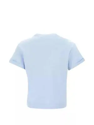 GRAN SASSO Crew Neck T-shirt With Turned-up Cuffs - Blue