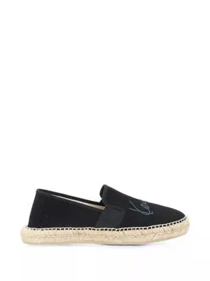 Kenzo Logo-embroidered Canvas Espadrilles - Black