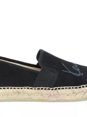Kenzo Logo-embroidered Canvas Espadrilles