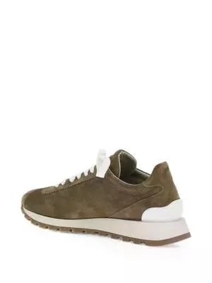 Brunello Cucinelli Suede Sneakers With Bead Embellishment - Brown
