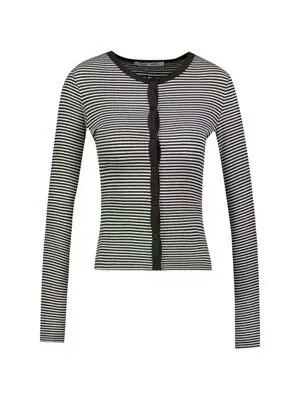 SAMSOE SAMSOE Striped Cotton Cardigan - Brown