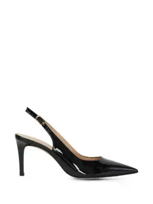 STUART WEITZMAN Power Patent-leather Slingback Pumps - Black