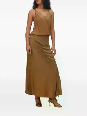 RABENS SALONER Lace-trim Maxi Skirt - Neutrals