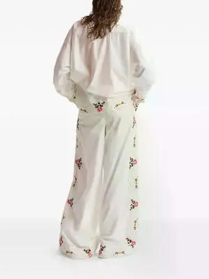 Essentiel Antwerp Floral-embroidered Cut-out Trousers