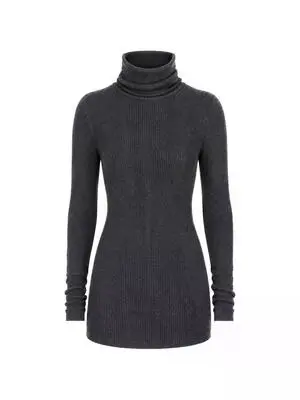 Rick Owens Ls Tube Ribbed-knit Turtleneck Sweater - Grey