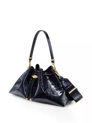 JIMMY CHOO Medium Cinch Croc-effect Shoulder Bag