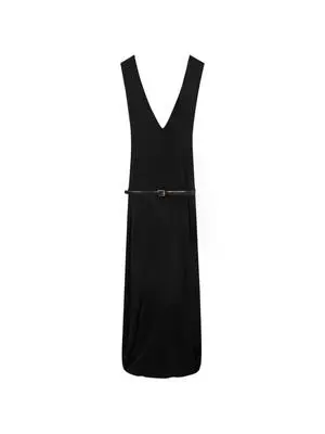 Loewe V-neck Midi Dress - Black