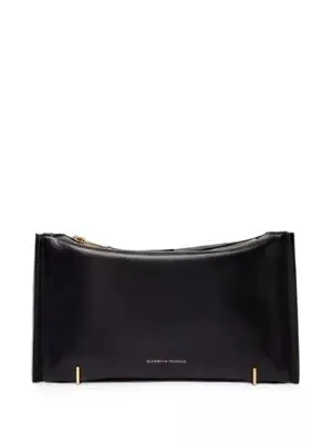 Elisabetta Franchi Logo-stamp Leather Clutch Bag - Black