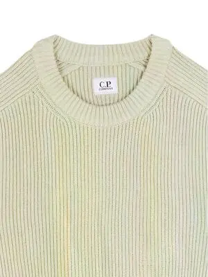 C.P. COMPANY Lens Detail Ribbed Knit Sweater - Neutrals