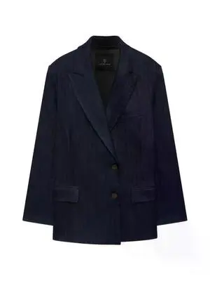 ANINE BING Aretha Blazer Navy Pinstripe - Blue