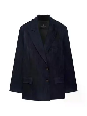 ANINE BING Aretha Blazer Navy Pinstripe