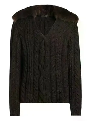 Dolce & Gabbana Cable-knit Sweater - Brown