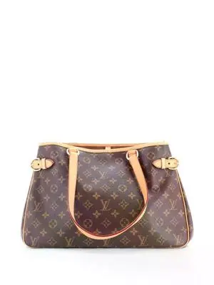 LOUIS VUITTON Batignolles Handbag Monogram Canvas Horizontal Tote Bag - Brown