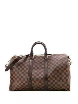 LOUIS VUITTON Keepall Bandouliere 45 Damier Travel Bag - Brown