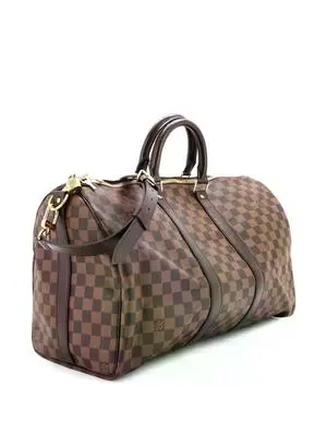 LOUIS VUITTON Keepall Bandouliere 45 Damier Travel Bag - Brown