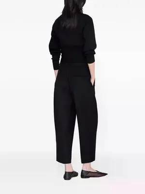 ANINE BING Brice Pleated Cropped Trousers - Black