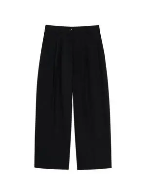 ANINE BING Brice Pleated Cropped Trousers - Black