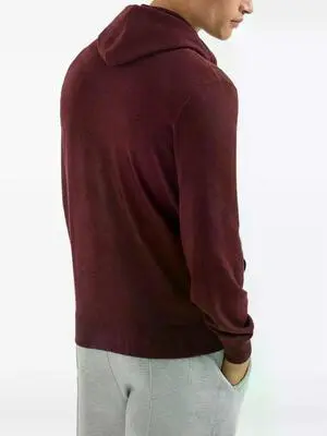 Brunello Cucinelli Cashmere Knit Hoodie With Zipper - Red